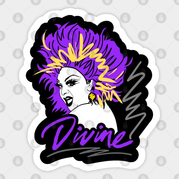 DIVINE 80S RETRO STYLE - Divine - Sticker | TeePublic