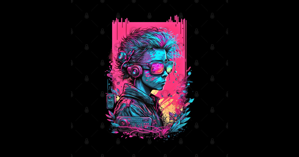 Neon Cyberpunk Hacker - V1.02 - Steampunk - Sticker | TeePublic