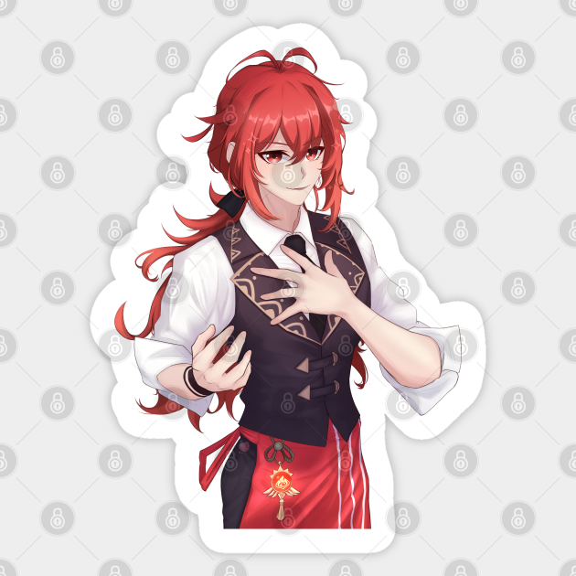 KFC Diluc - Genshin Impact - Sticker | TeePublic