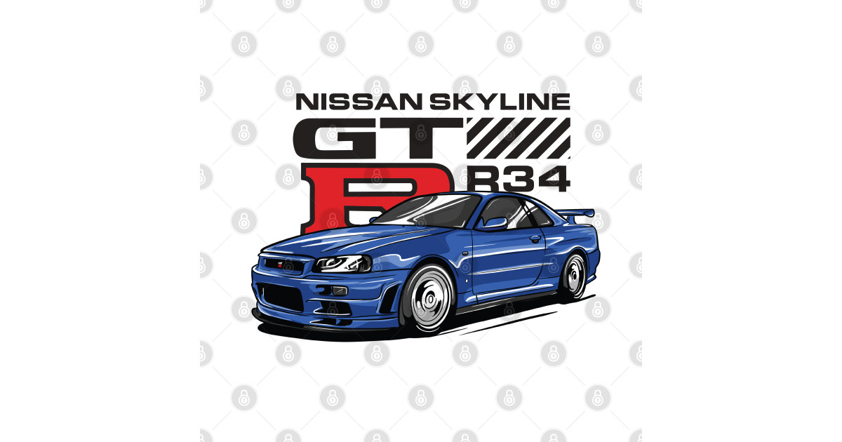 Nissan Skyline GTR R34 JDM Legend - Skyline Gtr R34 - T-Shirt | TeePublic