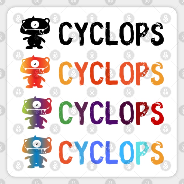 Cyclops mythological creature in color - Cyclops Art - Sticker | TeePublic