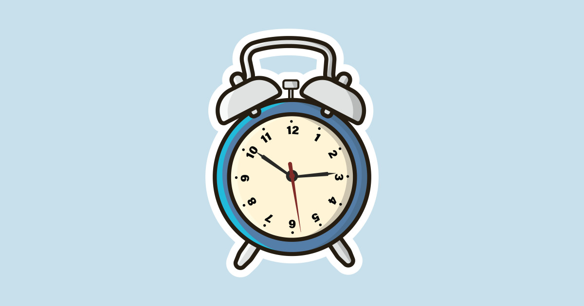 Table Alarm Clock Sticker vector illustration. Home interior object ...