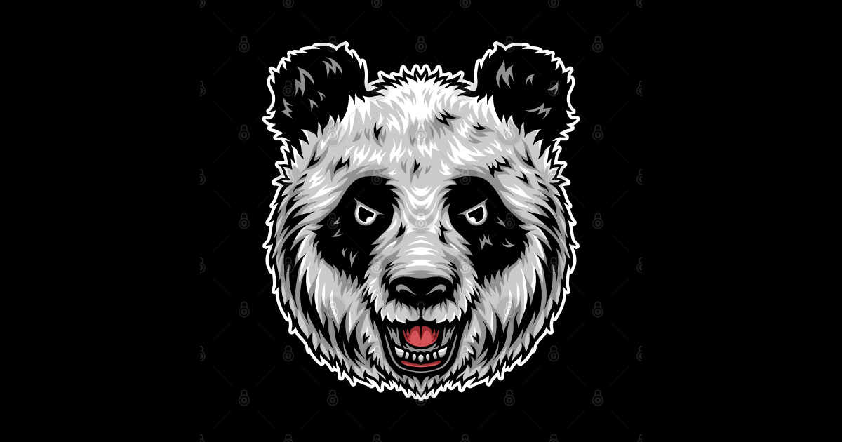 angry panda - Artwork Panda - Sticker | TeePublic