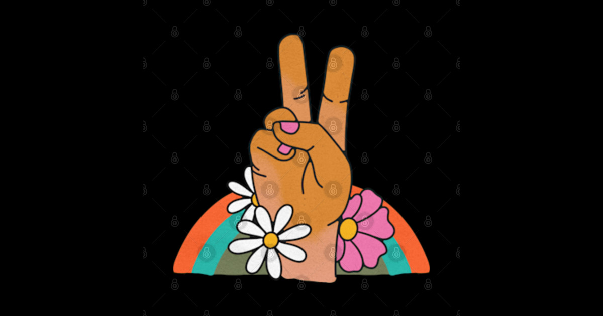 70s Peace Sign - Peace Sign - Sticker | TeePublic