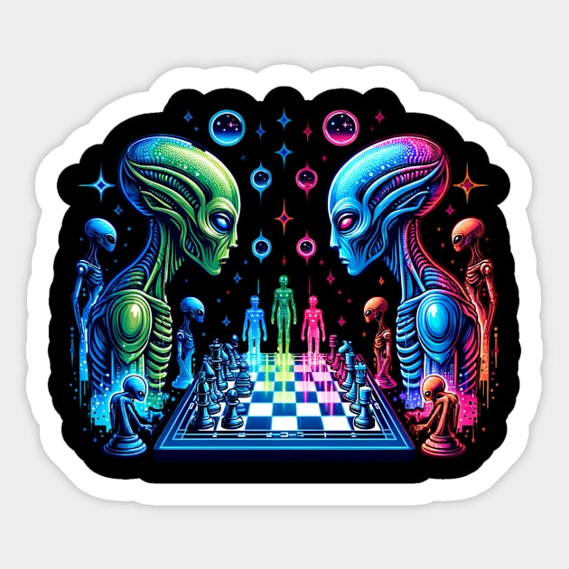 Alien 4D Chess - 3d Chess - Sticker | TeePublic