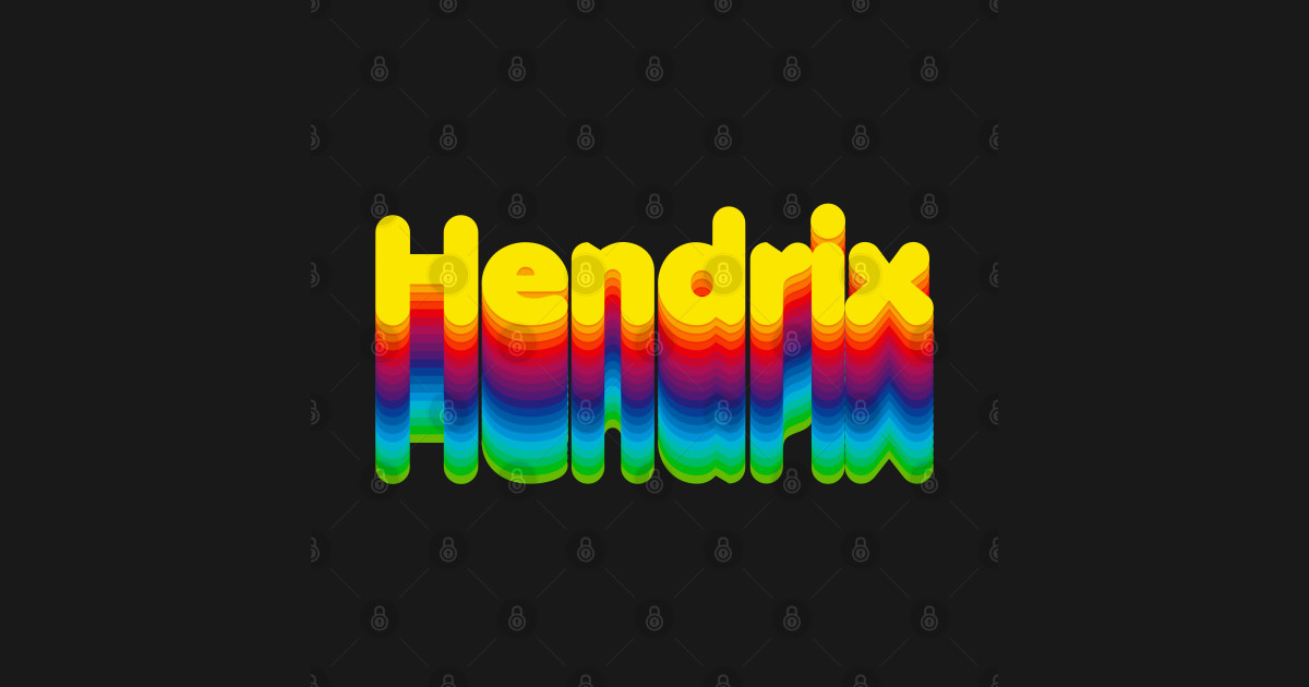 Rainbow Hendrix Name Label - Rainbow Hendrix Name Label - T-Shirt | TeePublic