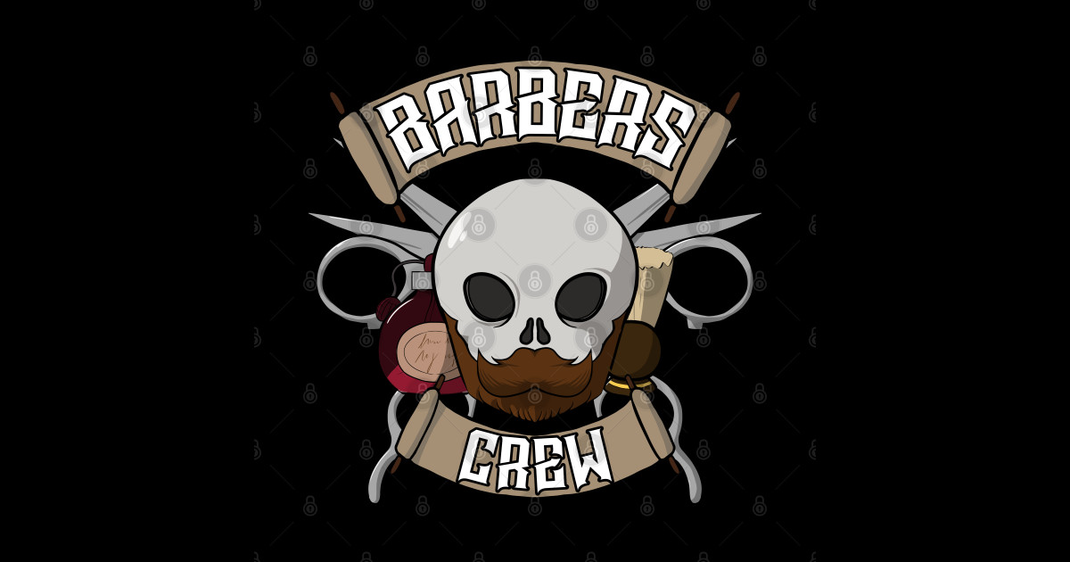 Barbers crew Jolly Roger pirate flag - Jolly Roger - Sticker | TeePublic