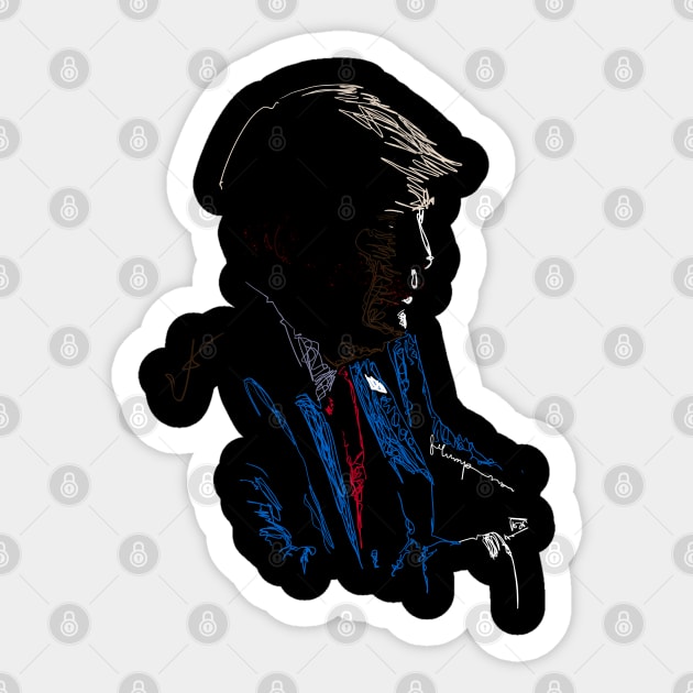 Trump Shot Sketch Color - Trump Shot - Sticker | TeePublic