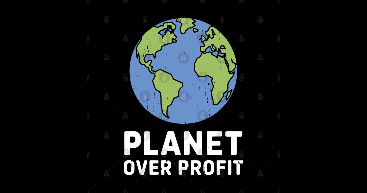 Planet Over Profit Funny Earth Day - Planet Over Profit - Sticker ...