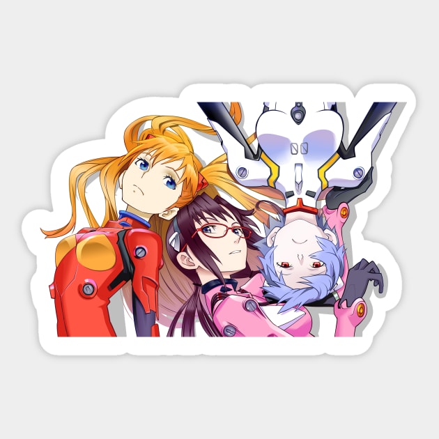 Evangelion Girls - Eva - Sticker | TeePublic