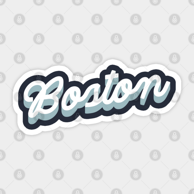 Boston cursive script - Boston - Sticker | TeePublic