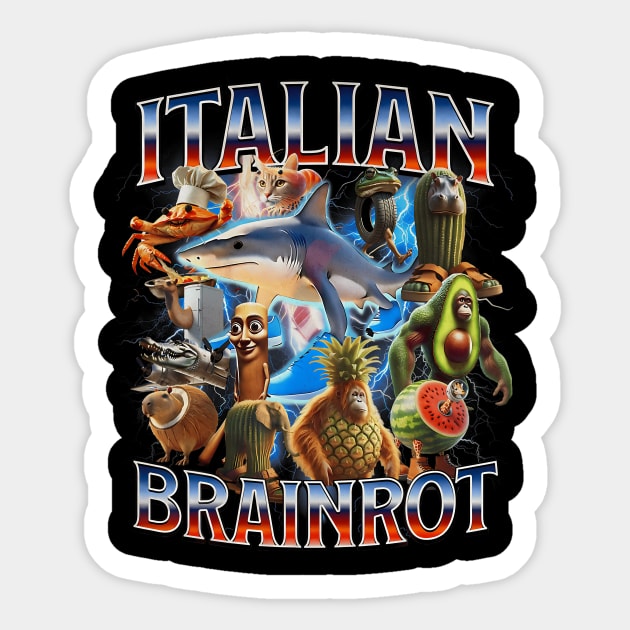 Tralalero Tralala Italian Brainrot - Funny Italian Meme - Sticker ...