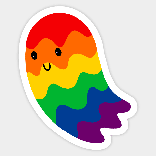 Rainbow Pride Ghost - Pride - Sticker | TeePublic