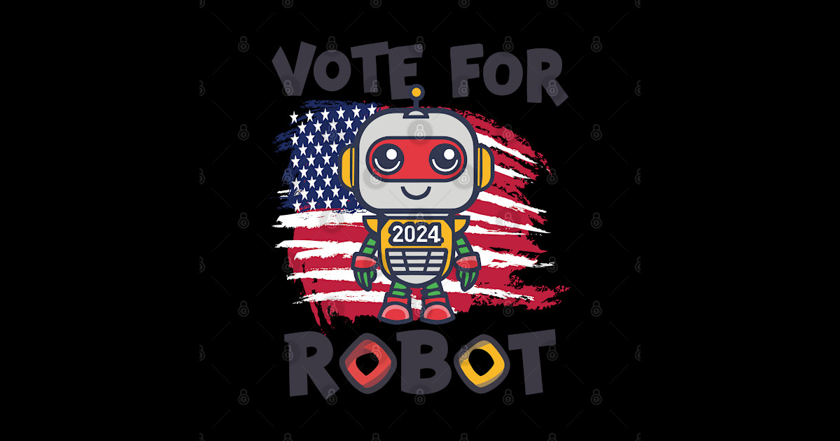 vote for robot - Vote For Robot - Sticker | TeePublic