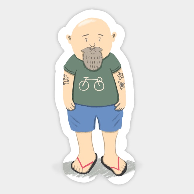 Bald Dad - Cyclist - Sticker | TeePublic