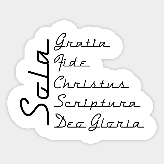 The Five Solas Retro - Protestant Reformation - Sticker | TeePublic