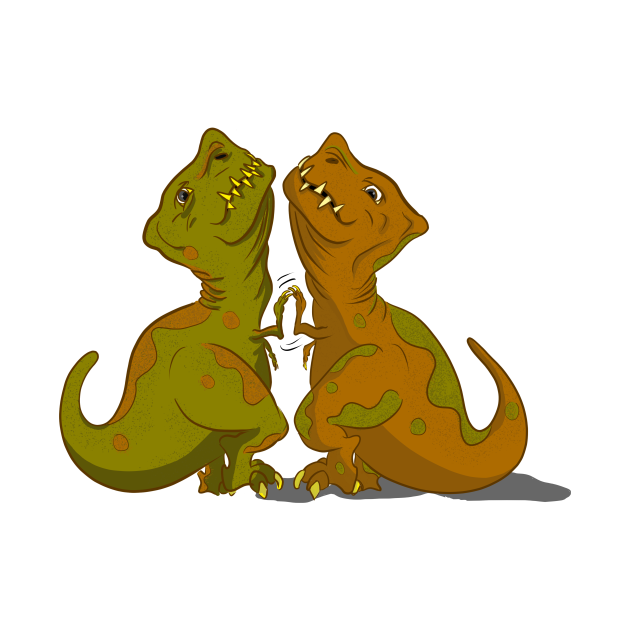 T-Rex High Five - T Rex Dinosaur - T-Shirt | TeePublic
