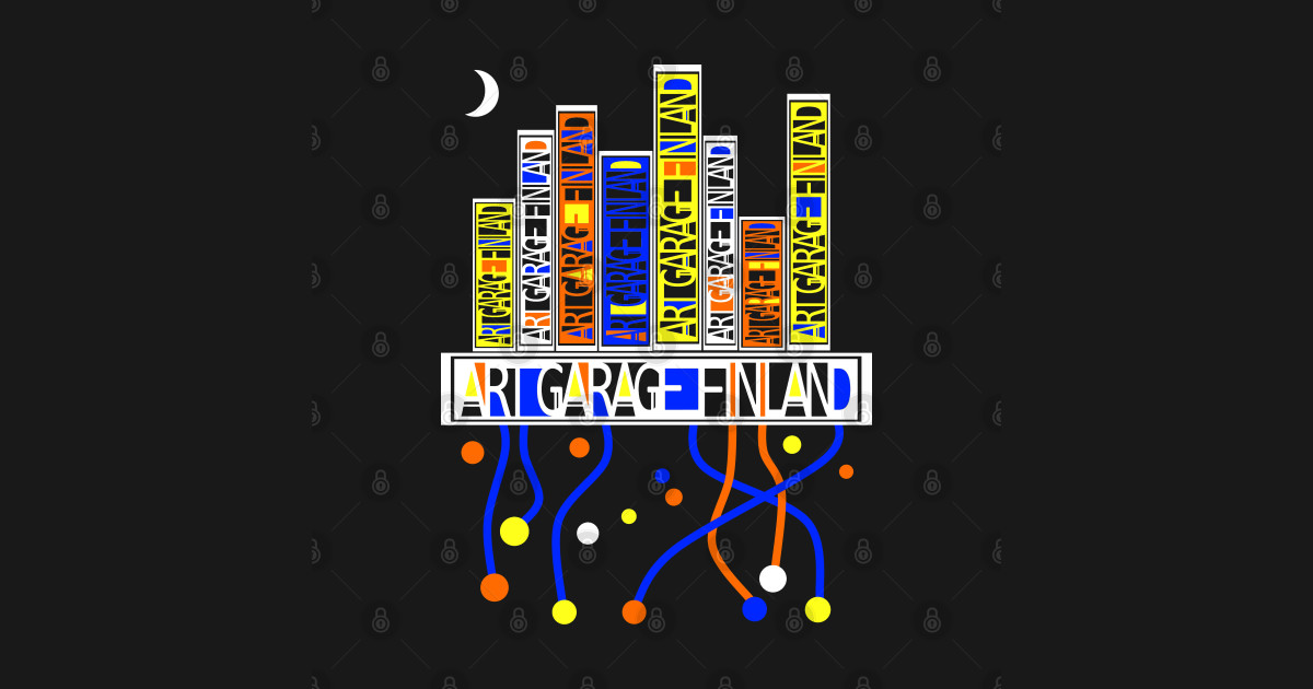 Art Garage Finland at Night - Colorful - T-Shirt | TeePublic