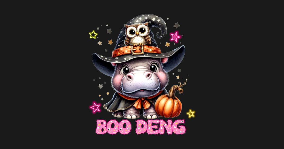 Halloween MOO DENG Thai Bouncy Pig Cute Baby Hippo BOO DENG - Cute Baby ...