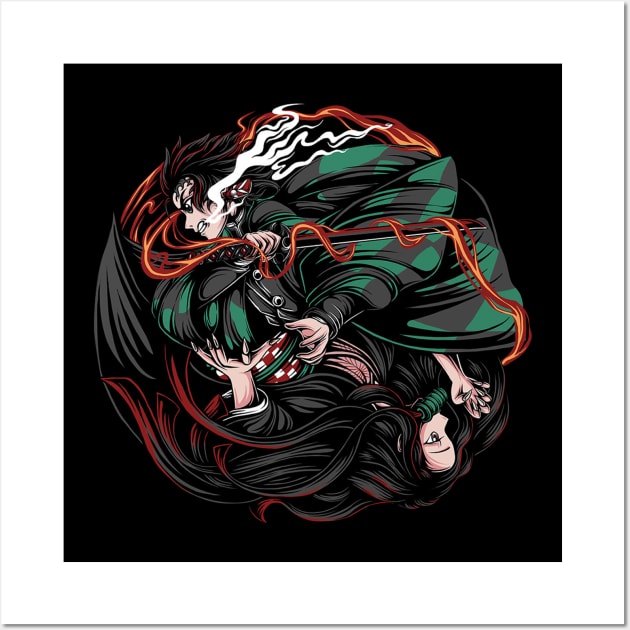 tanjiro nezuko fight form - Demon Slayer - Posters and Art Prints ...