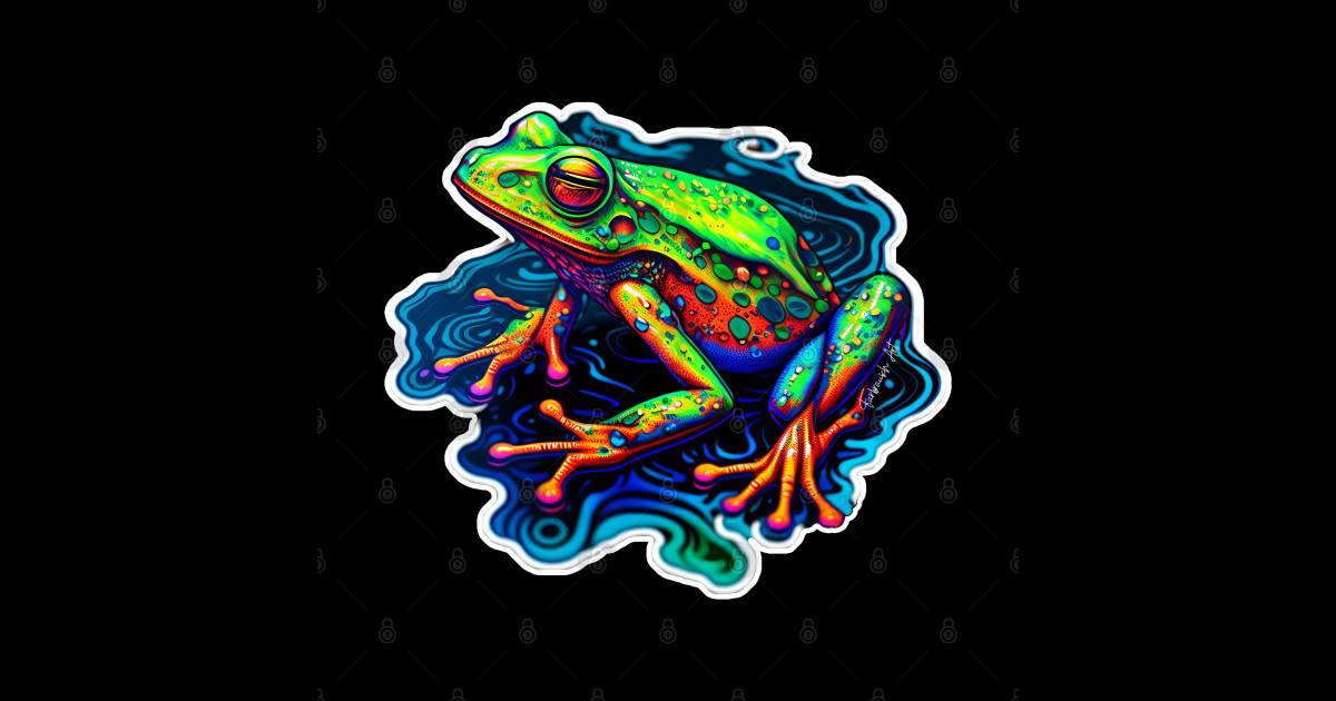 Melting Colorful Frog #2 - Sticker New 2023 Frog Amazing - Sticker ...