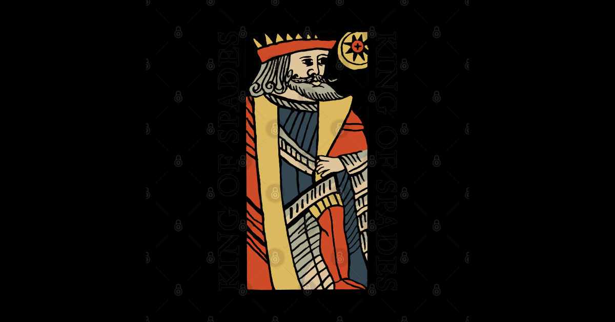 Original Standard Character of Playing Card King of Spades - Vintage ...