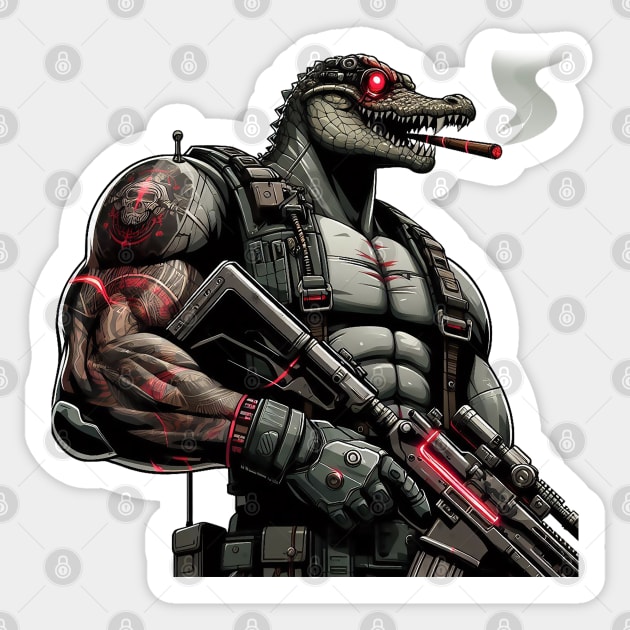 A Future Warrior: A Mercenary in Sci-Fi Armor - Warrior - Sticker ...