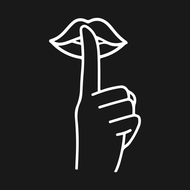 Hand drawn cute shhh sign (white color) - Shhh - T-Shirt | TeePublic