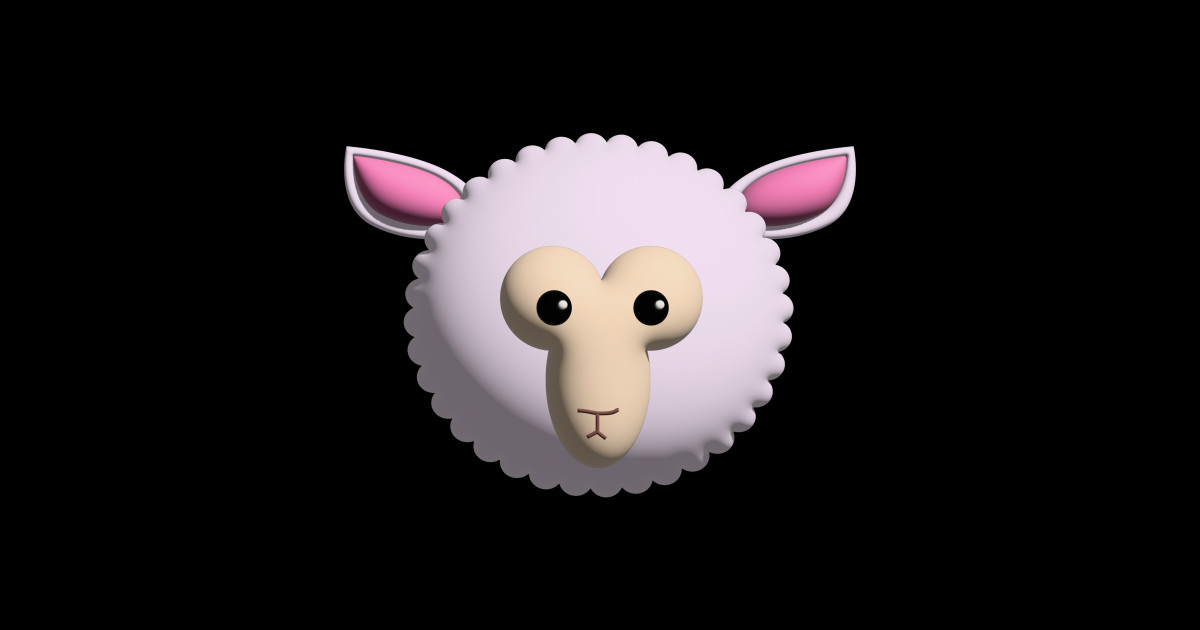 3d sheep face - 3d Art - Sticker | TeePublic