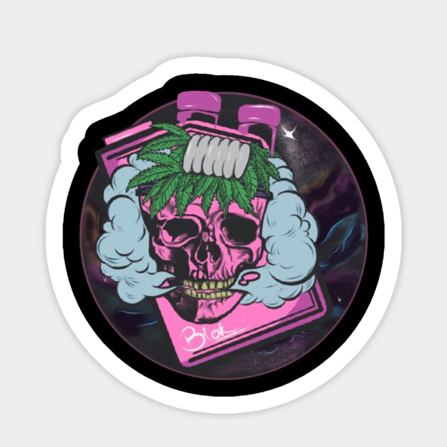 skull vaping weed - Weed - Sticker | TeePublic