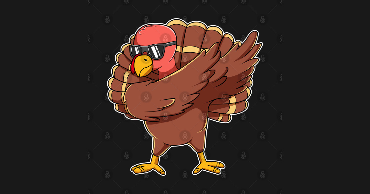 Cute Dabbing Turkey Funny Thanksgiving Gift - Dabbing Turkey - Long ...