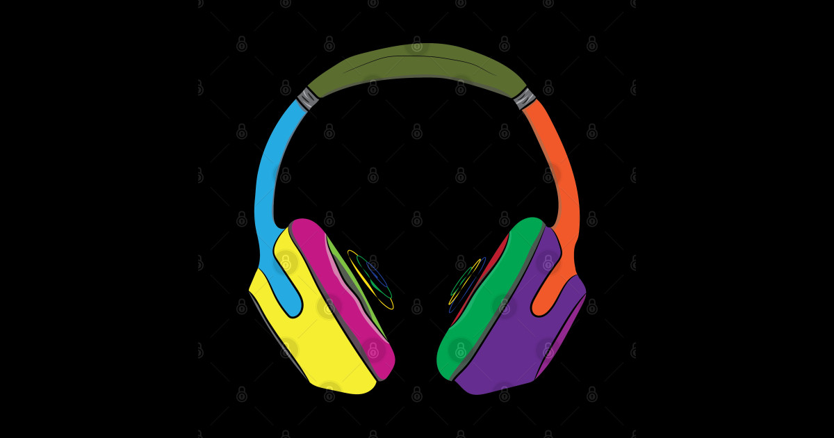 headphones - Headphones - Sticker | TeePublic
