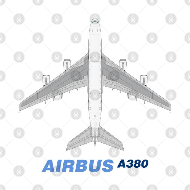 Airbus A380 Top View - Airbus A380 Airplane - T-Shirt | TeePublic