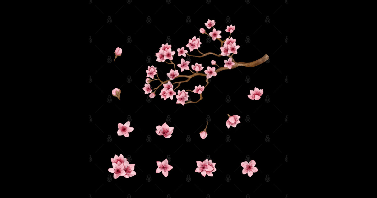 Sakura Sticker Pack Cherry Blossom Branch and Flowers Set - Sakura ...