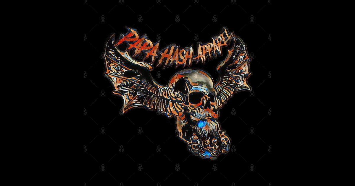 Papa Hash Apparel: Winged Skull Coloring - Skull - Sticker | TeePublic