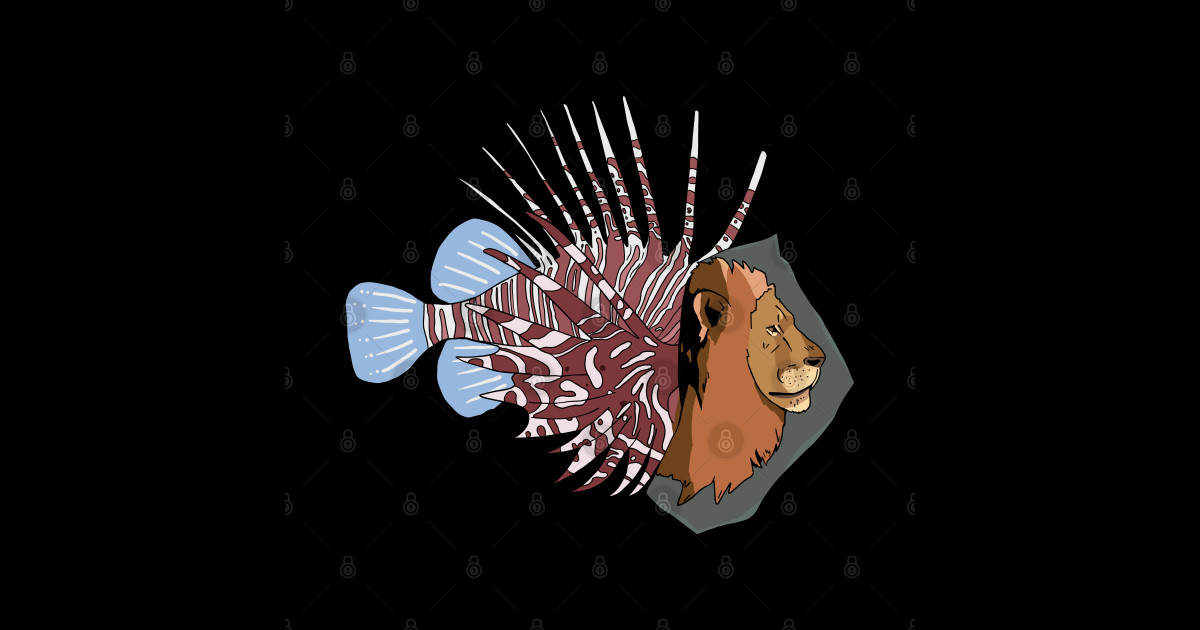 lion-fish - Lionfish - Sticker | TeePublic