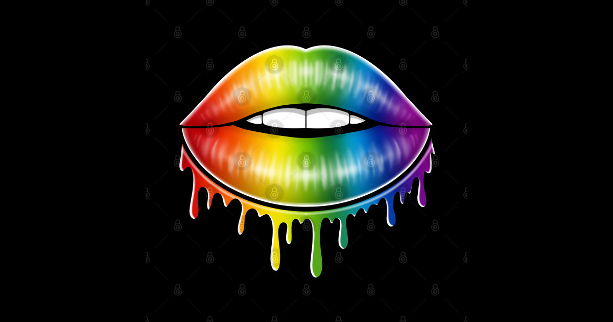 Rainbow lips - Rainbow Lips - Sticker | TeePublic
