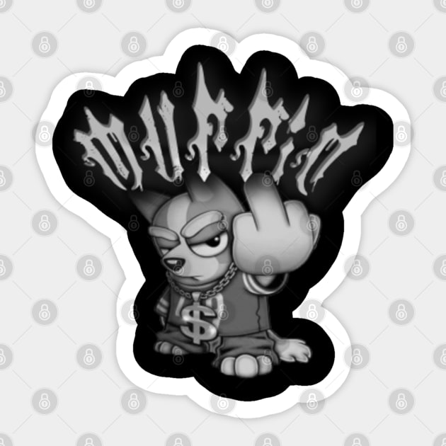 BLUEY MUFFIN MIDLE FINGER !!! - Bluey - Sticker | TeePublic