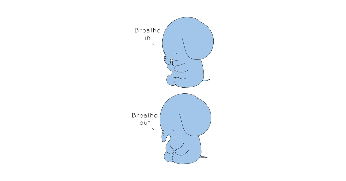 Deep Breathing Elephant - Breathing Exercise - T-Shirt | TeePublic