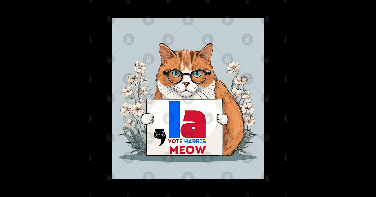 MEOW VOTE Kamala HARRIS 2024 - Kamala cat Election 2024 - Harris ...