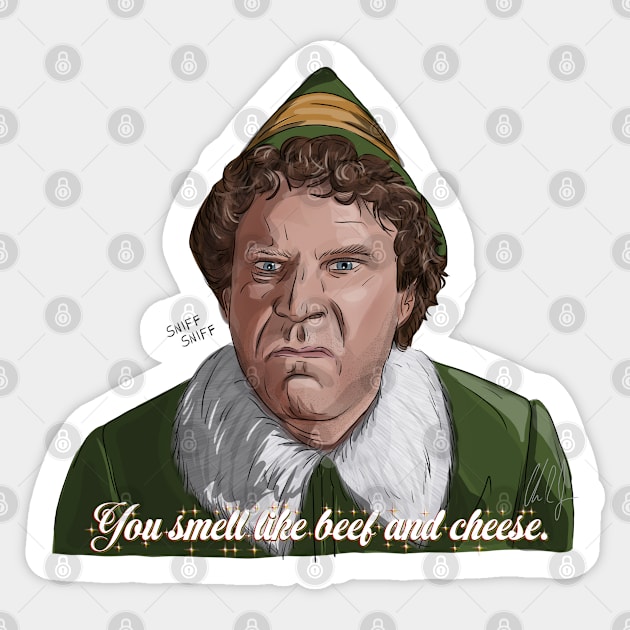 Elf: Beef & Cheese - Buddy The Elf - Sticker | TeePublic