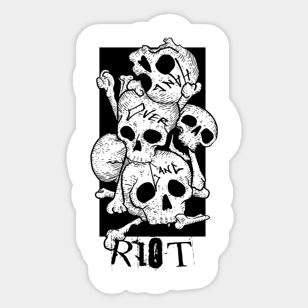 RIOT SKULL AND BONES. - Tom Macdonald - Sticker | TeePublic