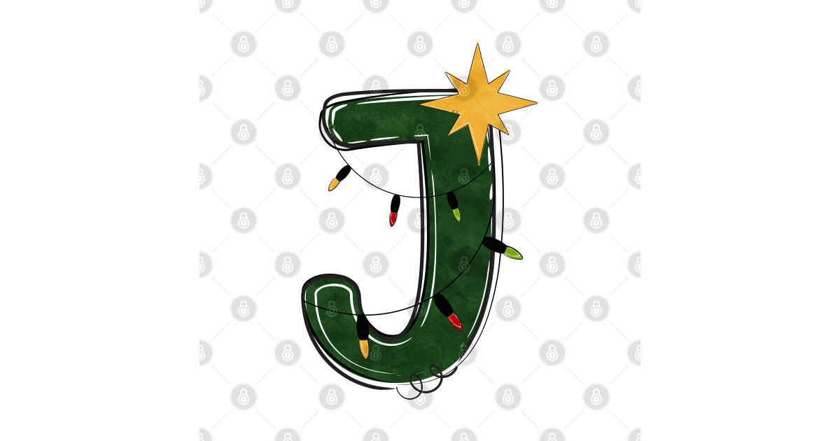 Letter J - Christmas Letter - Letter J - T-Shirt | TeePublic
