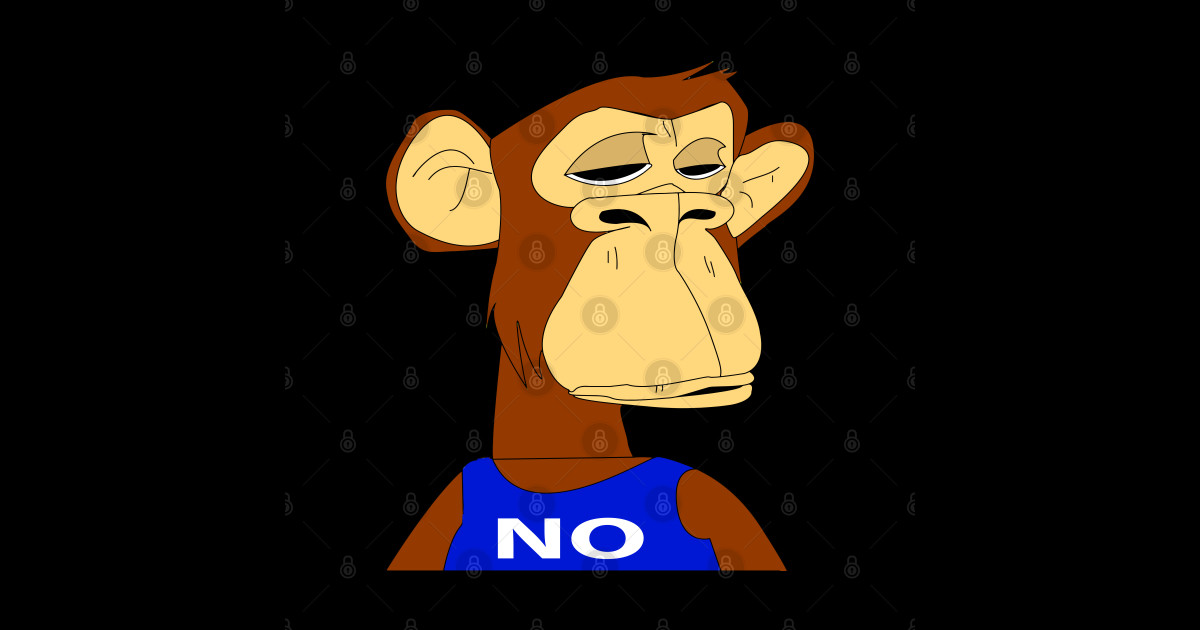NFT non fungible token ( sad ape design) NO - Nft Non Fungible Token Sad Ape Des - Sticker ...