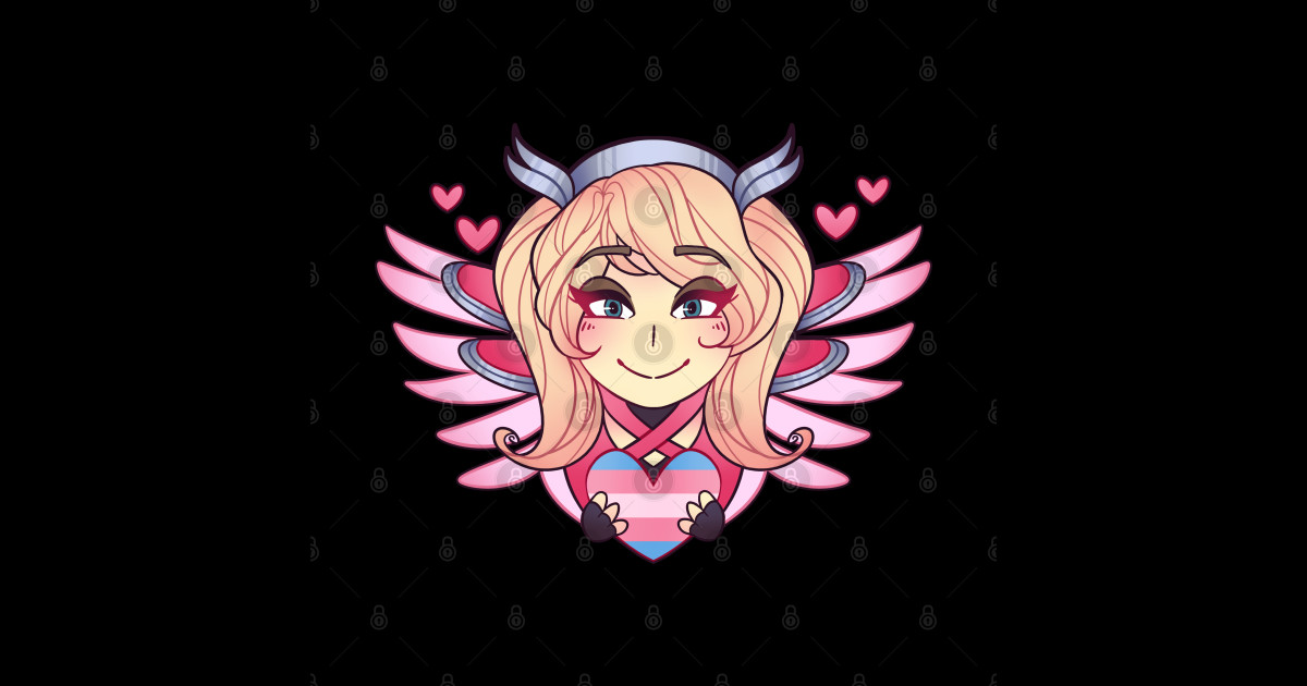 Pink Mercy Trans Pride - Overwatch - Sticker | TeePublic