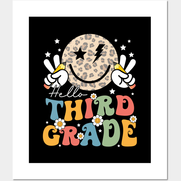 Leopard Groovy Happy Face Hello Third Grade - Hello Third Grade Groovy ...