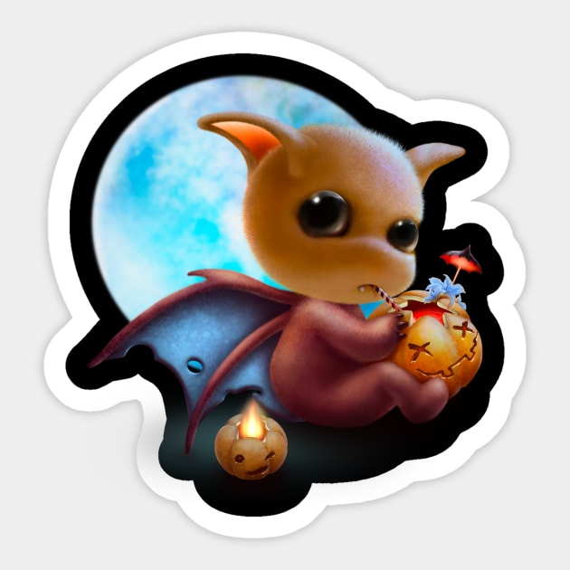 The little vampire bat - Halloween - Sticker | TeePublic
