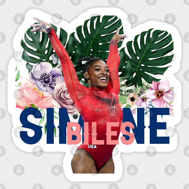 Simone Biles Flower - Simone Biles - Sticker | TeePublic