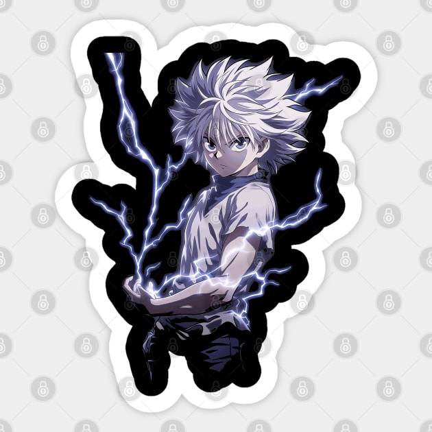 Killua Zoldyck Lightning Assassin Pose - Killua Zoldyck - Sticker ...