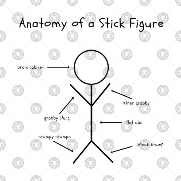 Anatomy of a Stick Figure - Stick Figure - T-Shirt | TeePublic